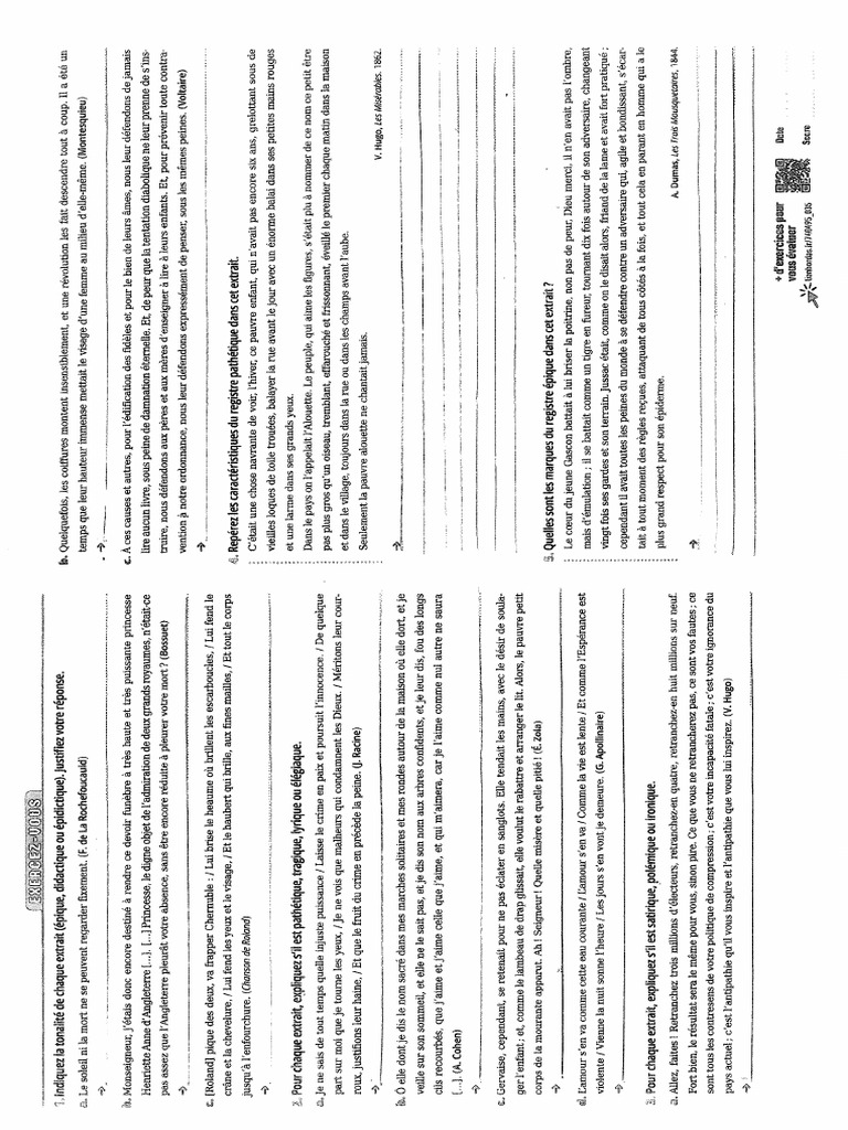 Fiche Exercices Sur Les Tonalités | PDF