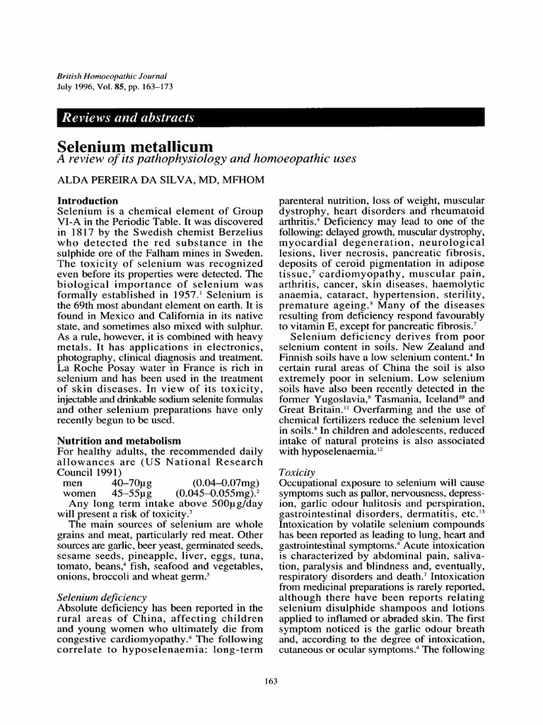 selenium metallicum | PDF | Selenium | Atheroma