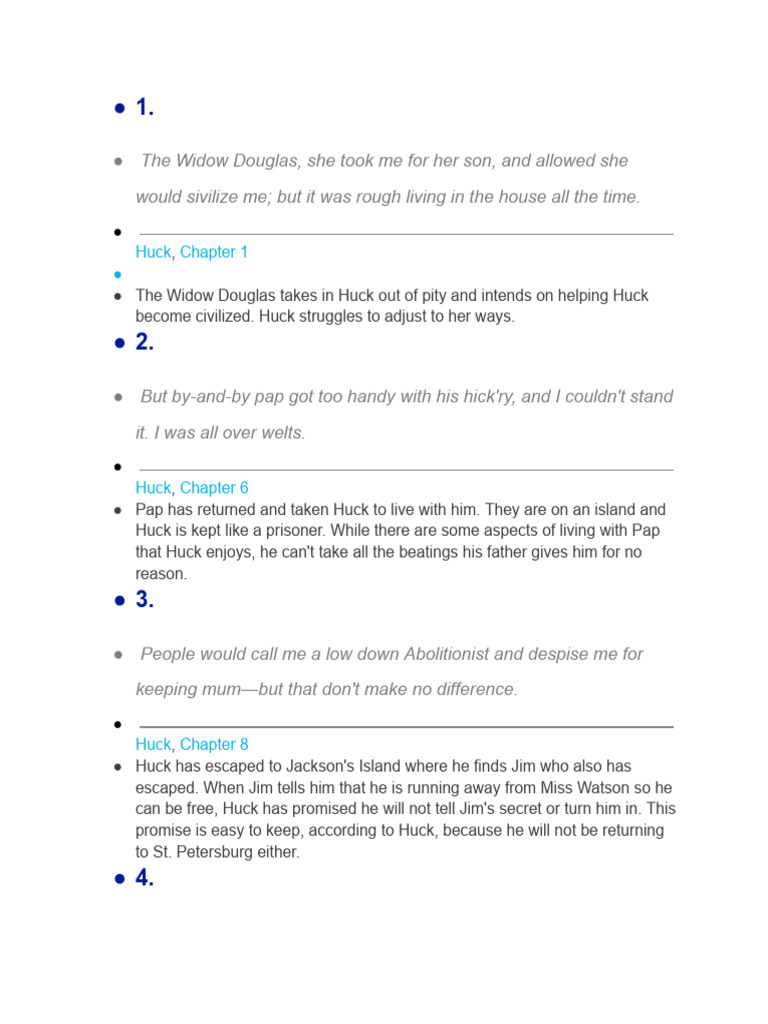 quotes 3 | PDF | Huckleberry Finn | Adventures Of Huckleberry Finn