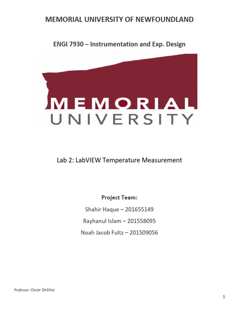 Instrumentation Project 2 1 | PDF | Errors And Residuals | Analysis Of Variance