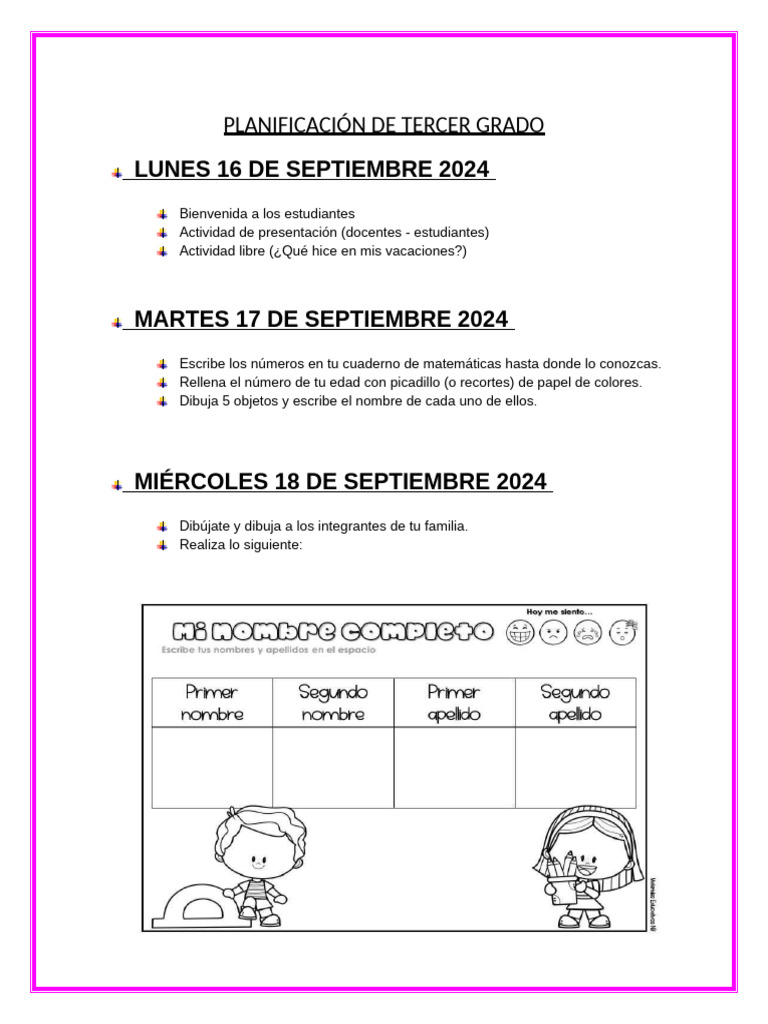 PLANIFICACIÓN DE TERCER GRADO Lisbeth | PDF