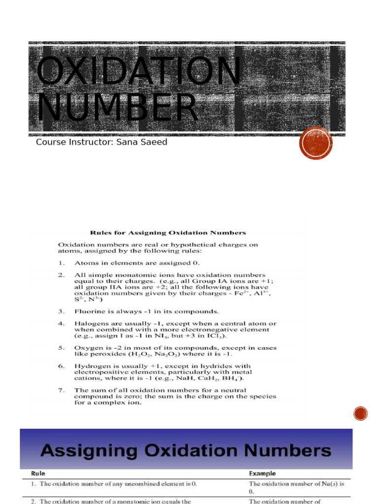 IGCSE Oxidation Number Guide | PDF