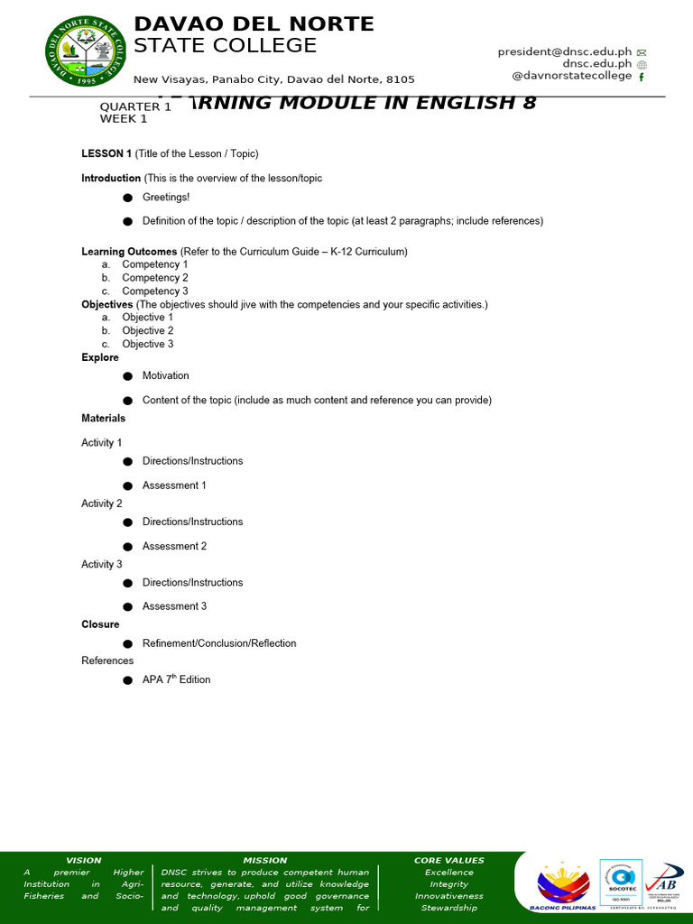 BSED-ENG-3B-Module-Template | PDF