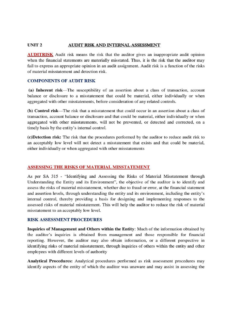 Auditing - 2 Unit | PDF