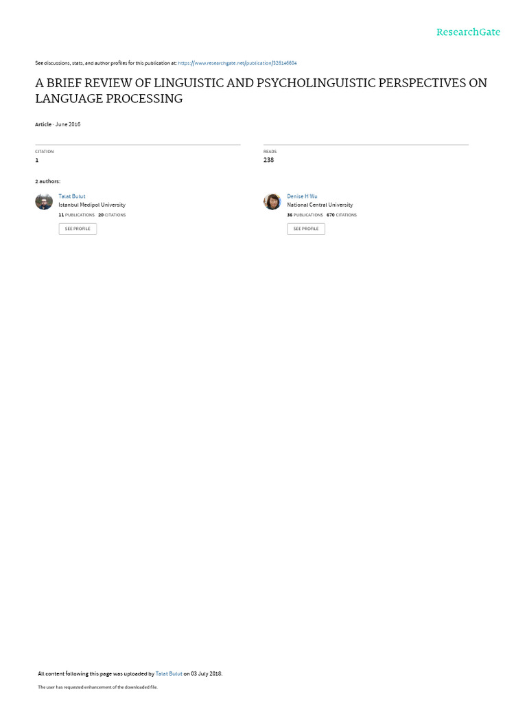 Cognition Brain Behavior 2016 | PDF | Syntax | Psycholinguistics