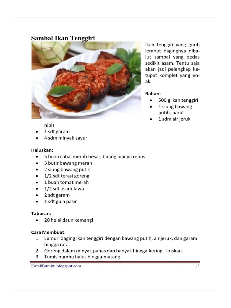 Sambel Ikan Tengiri | PDF