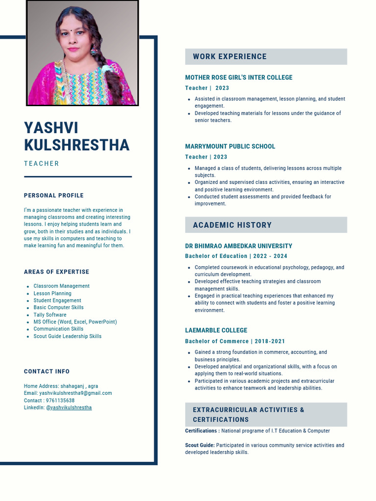 Yashvi Resune B.ed | PDF | Teachers | Pedagogy
