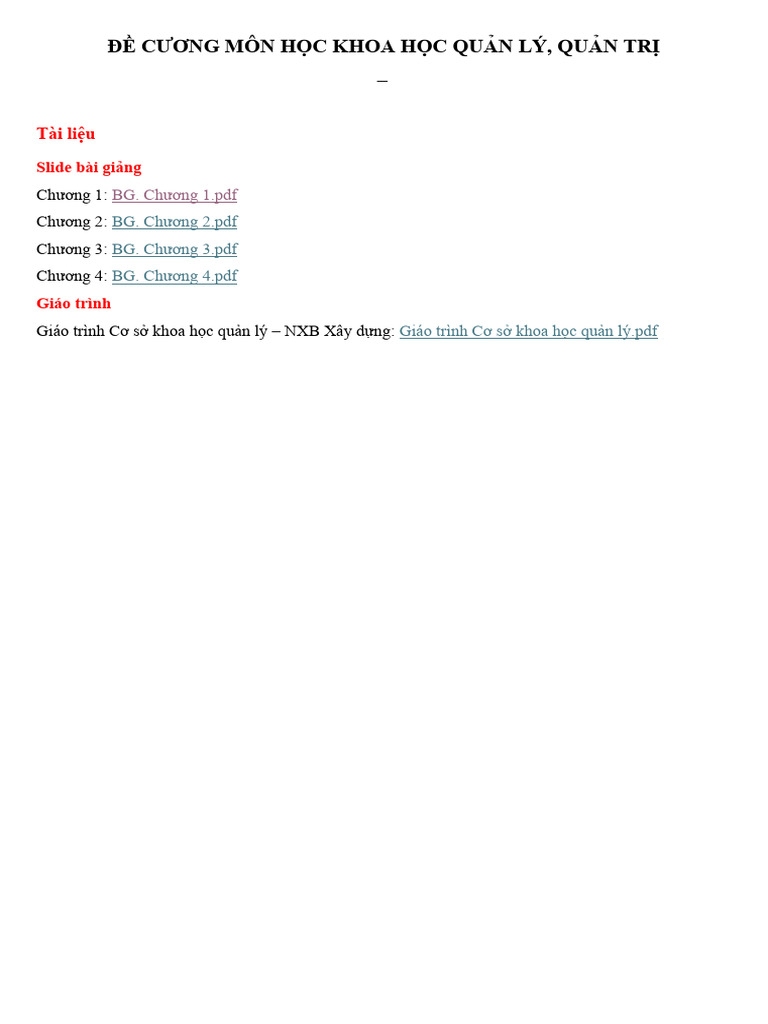 Đề cương KHQL | PDF