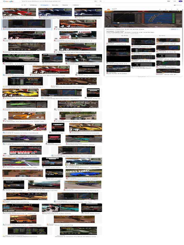 Tuning Division X in No Limit Drag Racing 2 | PDF | You Tube | Media ...