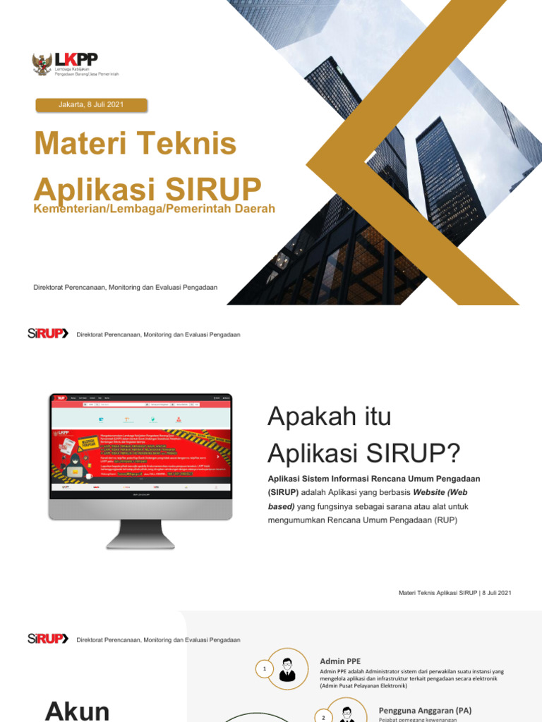 Panduan Teknis Aplikasi SIRUP | PDF