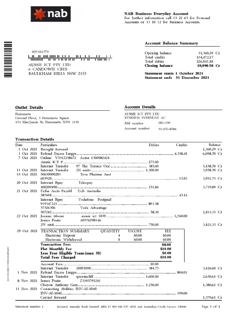 BPAY Transactions for Vodafone | PDF | Debits And Credits | Banks