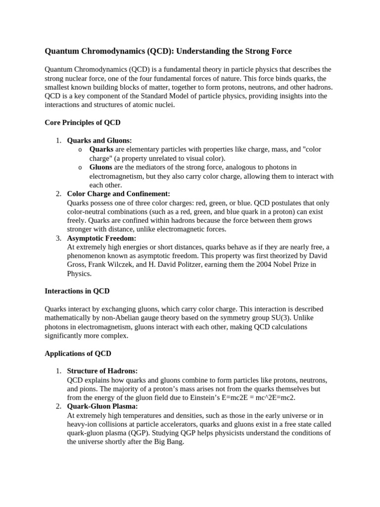 Quantum Chromodynamics | PDF | Quantum Chromodynamics | Quark