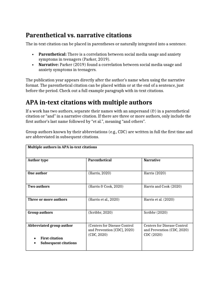 APA-7TH-EDITION-IN-TEXT-CITATION | PDF | Citation | Apa Style