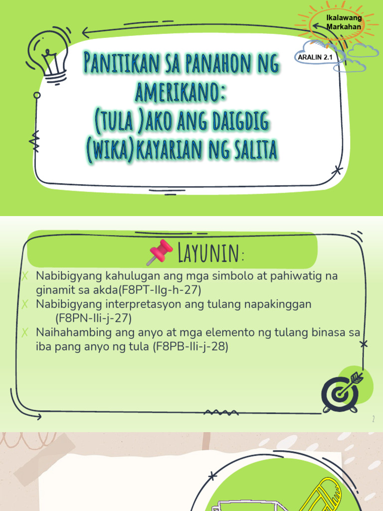 Modyul 2.1 TULA ELEMENTO KAYARIAN NG SALITA | PDF