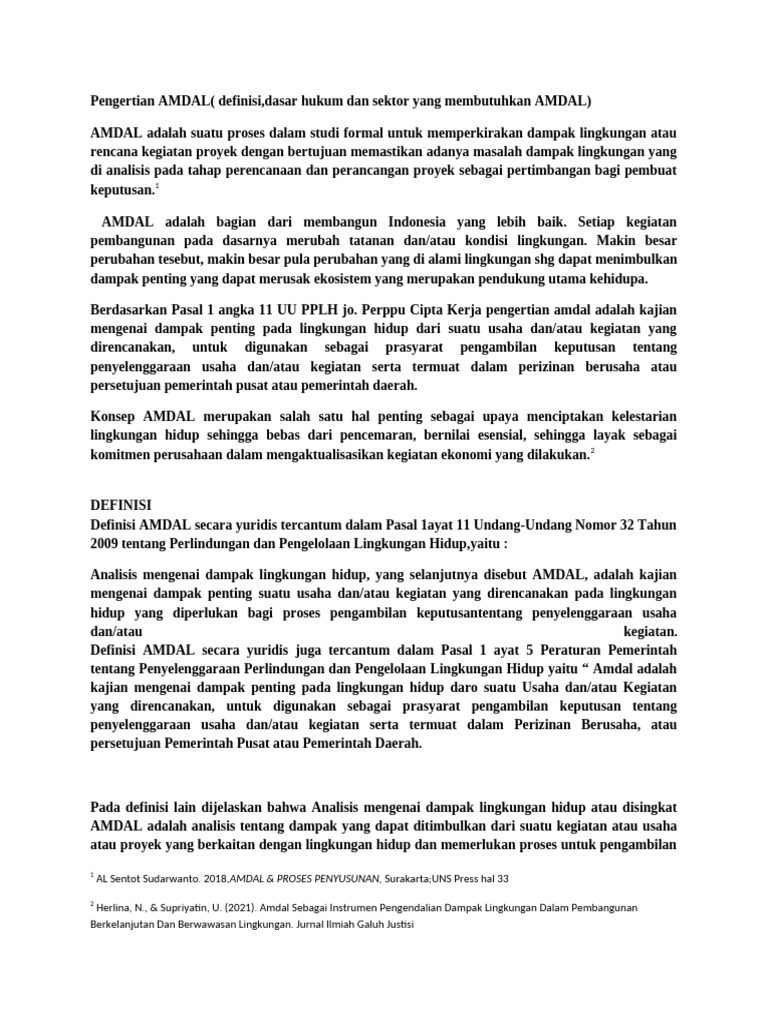 Pengertian AMDAL | PDF