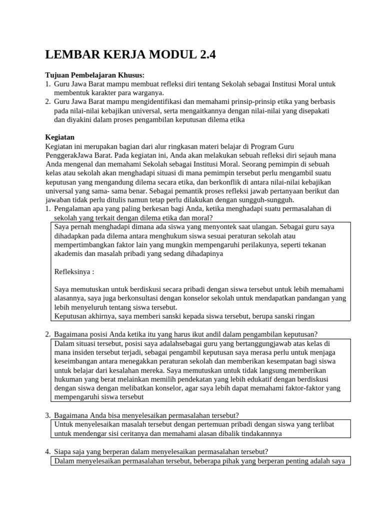 Lembar Kerja Modul 2.4 | PDF