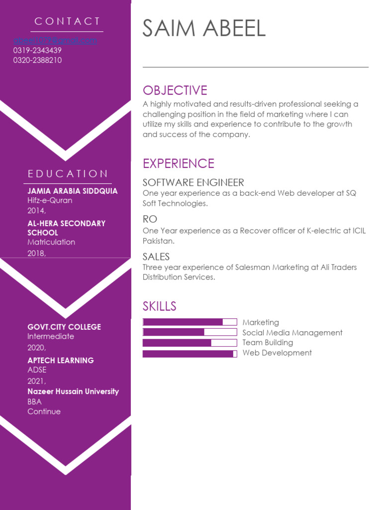 Saim Abeel Resume | PDF