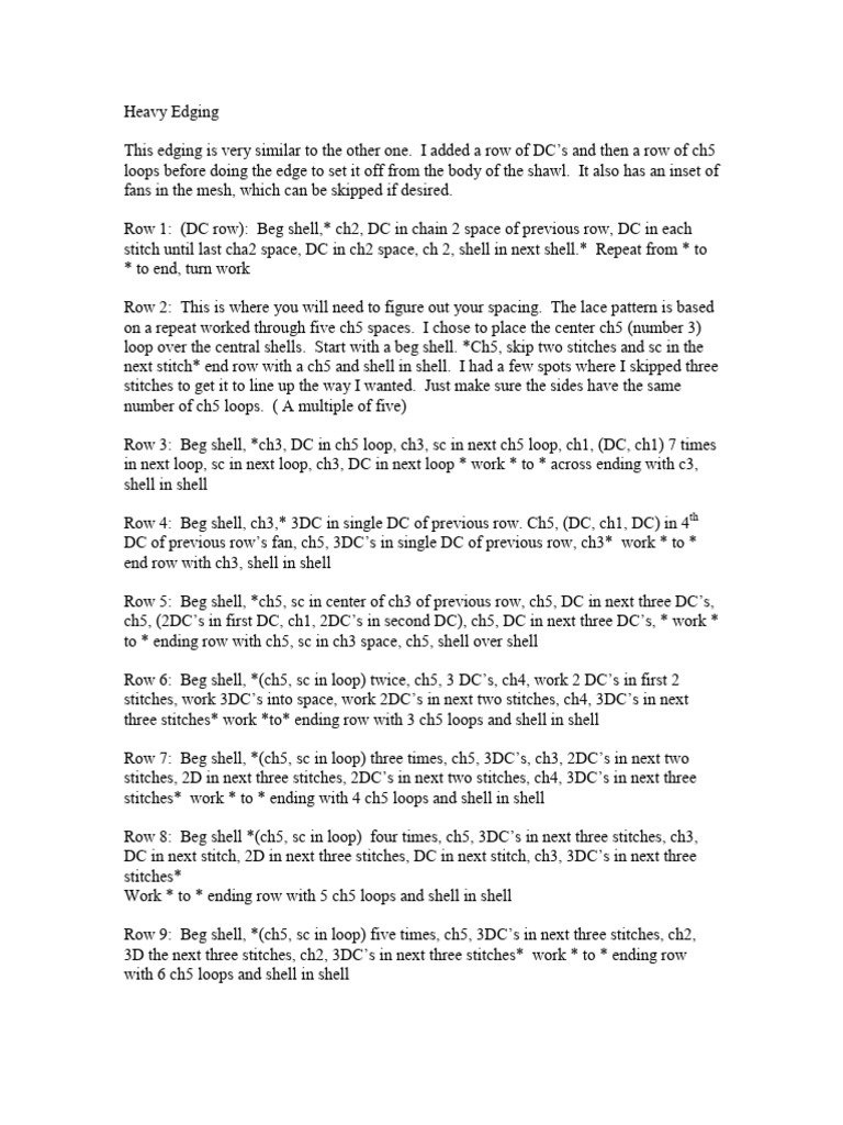 Heavy Edging | PDF | Textile Arts | Needlework