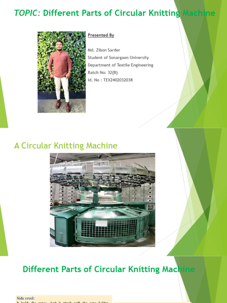 Different Parts of Circular Knitting Machine | PDF