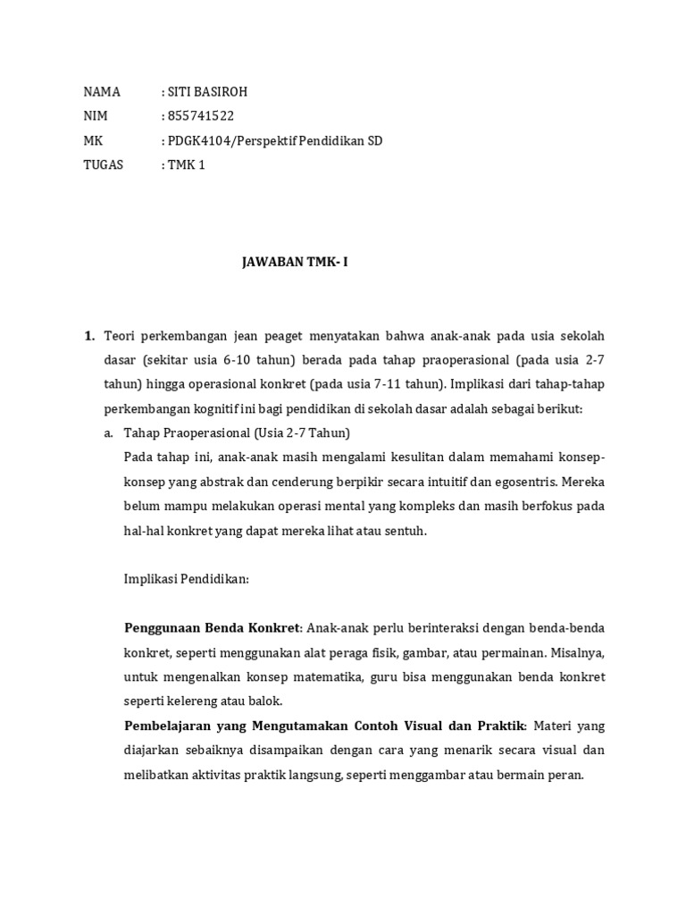 TMK 1 Perspektif Pendidikan | PDF