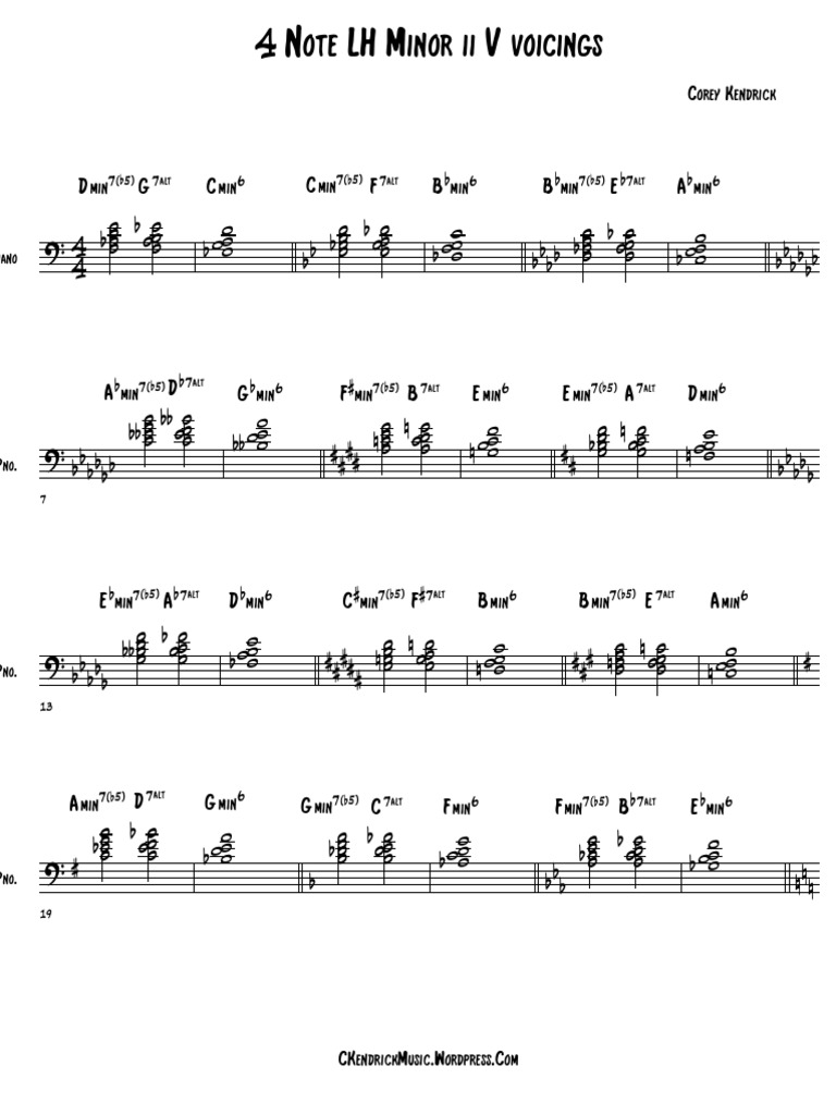 4 Note LH Minor ii V Voicings | PDF