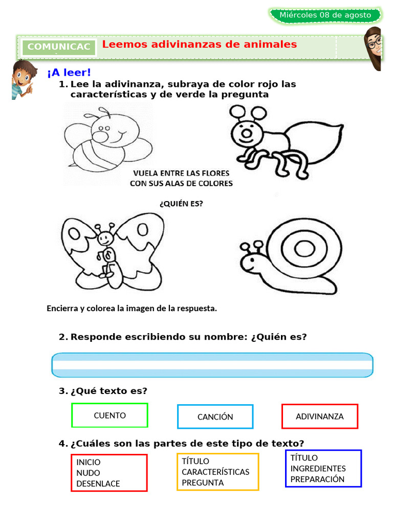 Adivinanzas de animales para niños | PDF