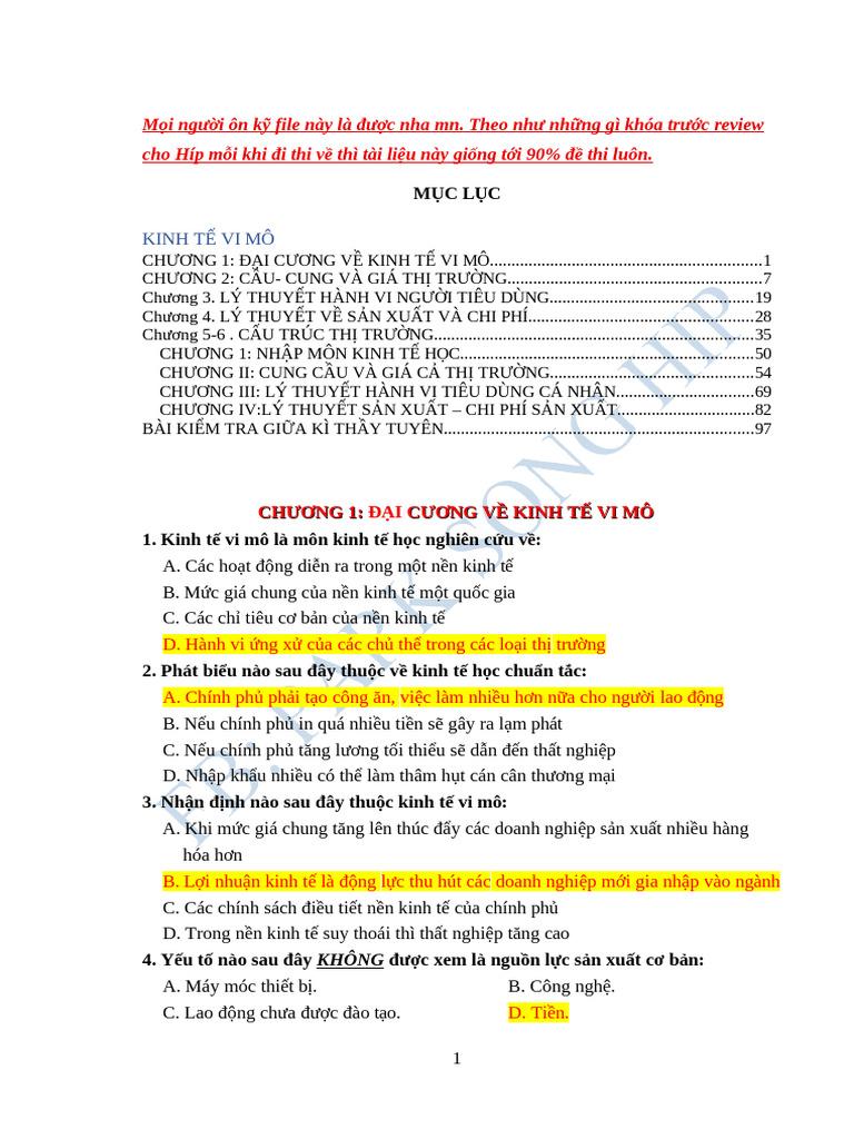 Ôn Cái Này Là ĐC | PDF