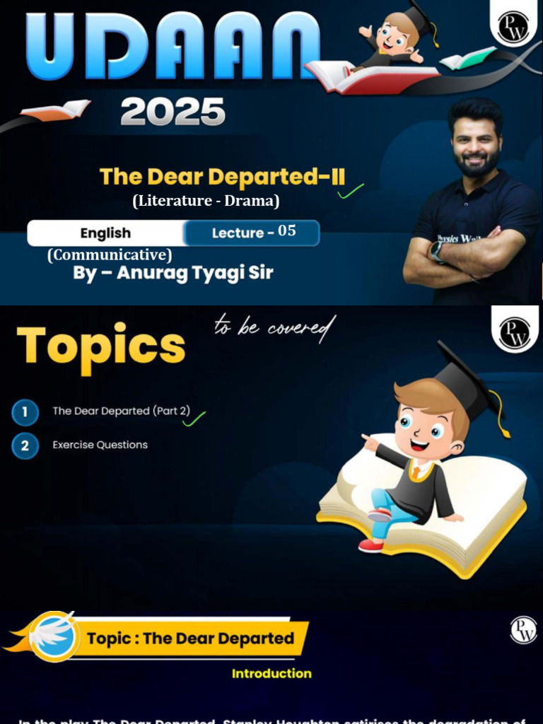 Literature - Drama 05 - The Dear Departed (Part 2) - Class Notes ...