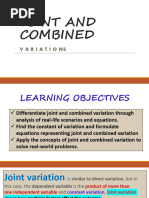 Worksheet On Joint and Combined Variation | PDF | Mechanics | Quantity
