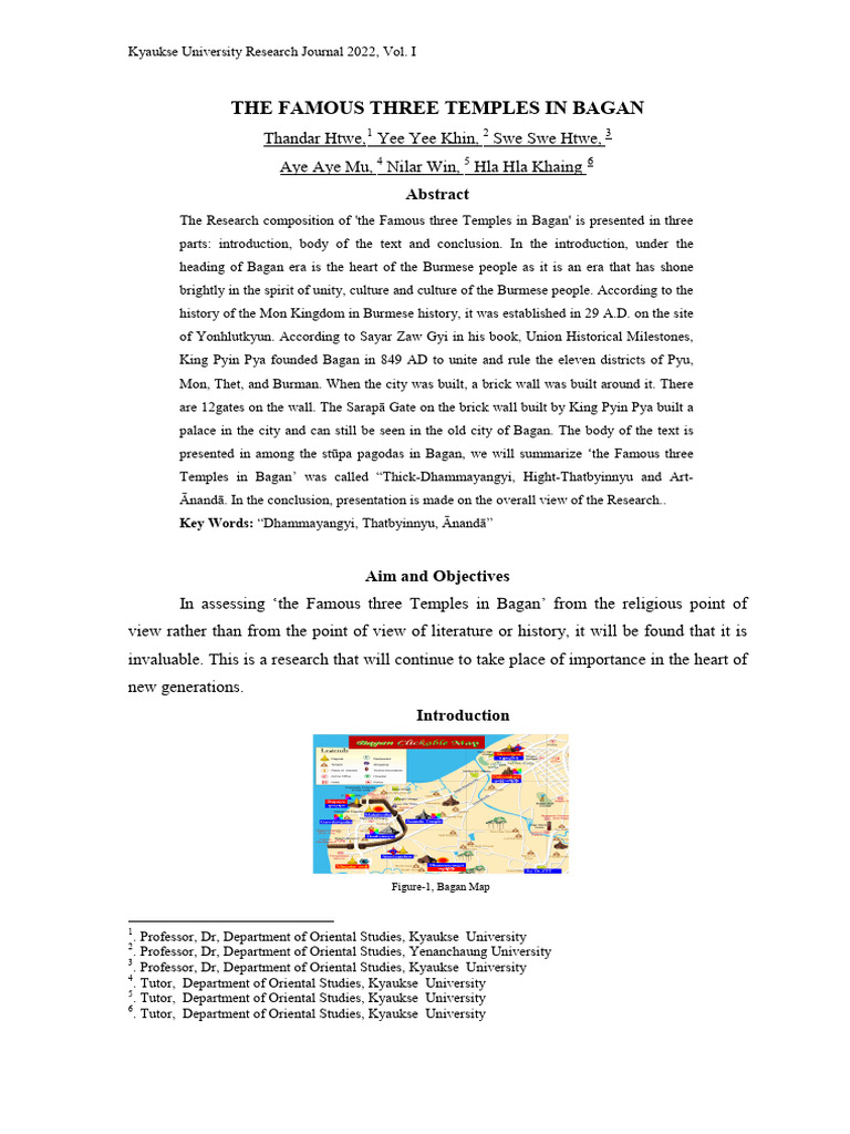 The Famous Three Temples in Bagan | PDF