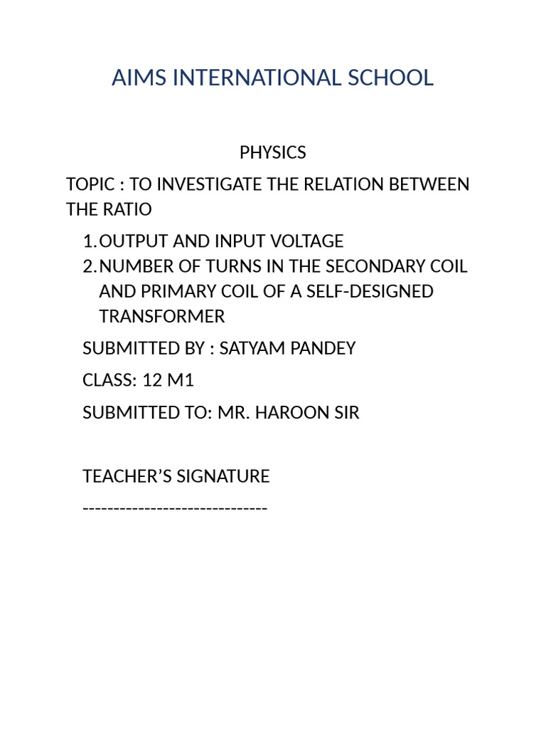 Aims International School | PDF