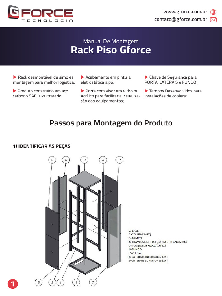 Manual Montagem Rack Piso Gforce | PDF