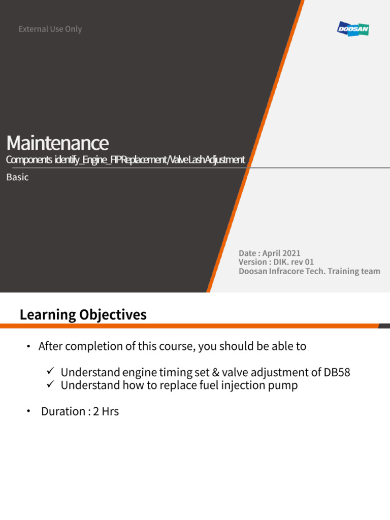 (Basic) VMK Maintenance - Engine (T2) - DB58 - Fuel System & Overhead ...