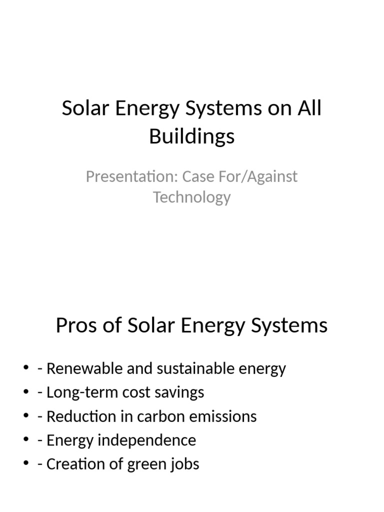 Solar Energy Presentation | PDF