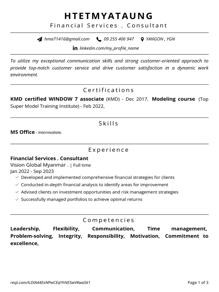 Financial Consultant Profile Overview | PDF