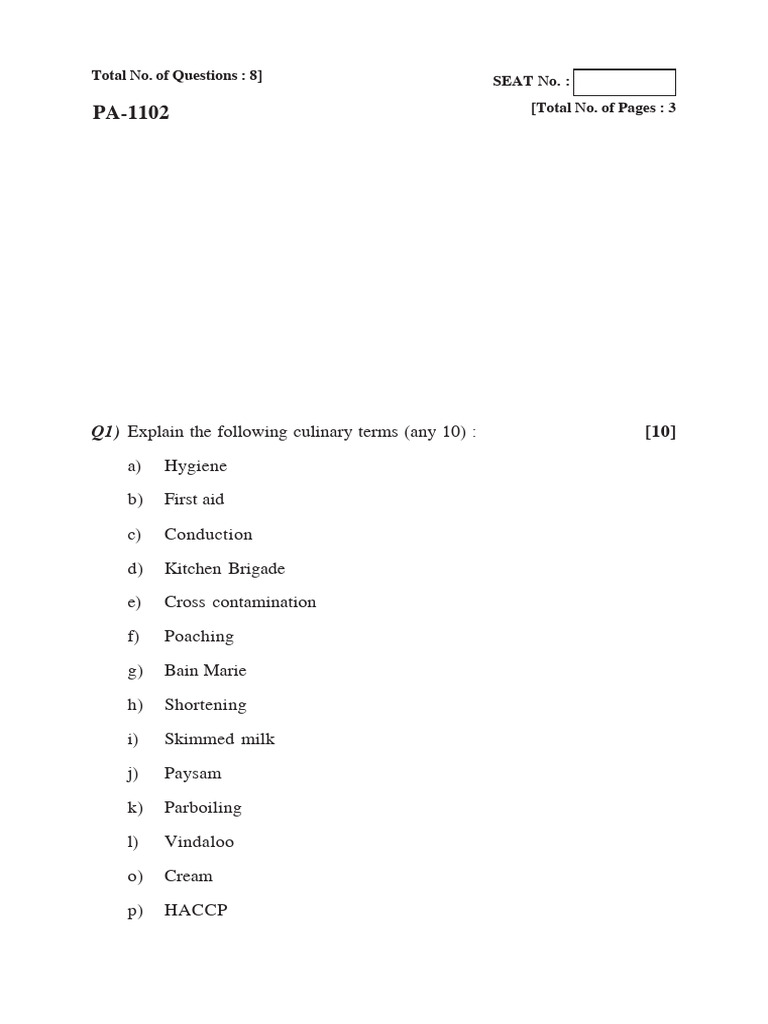 Oct 2022 B. Sc. (HOSPITALITY STUDIES) 2019 PATTERN | PDF | Communication | Cuisine