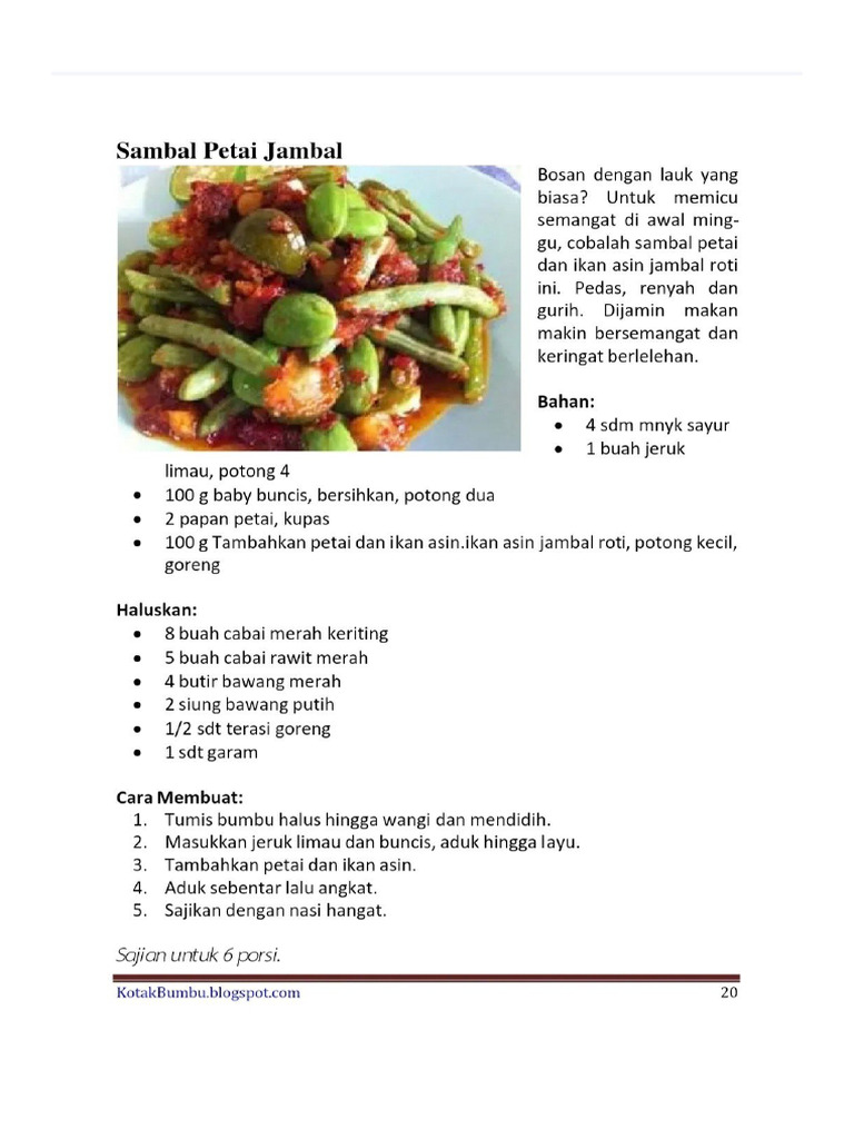 Sambal Petai Jambal | PDF