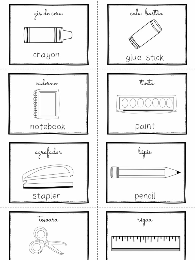 ESLNewcomerActivitiesColoringFlashcardsBACKTOSCHOOLENGLISHPORTUGUESE 1 ...