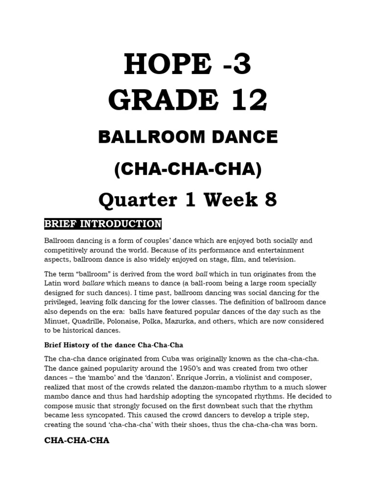 PE3 Module 8 | PDF | Ballroom Dance | Partner Dance