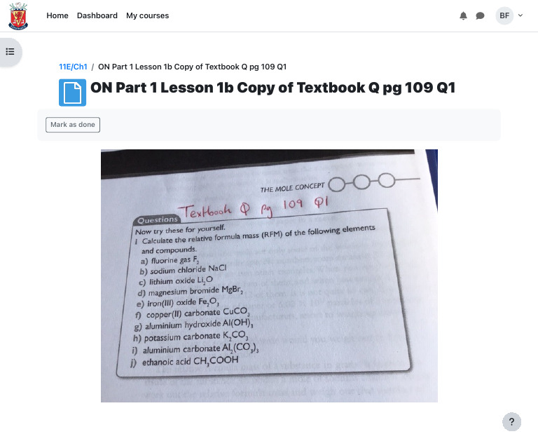 11ECh1 ON Part 1 Lesson 1b Copy of Textbook Q PG 109 Q1 WHSCampus | PDF