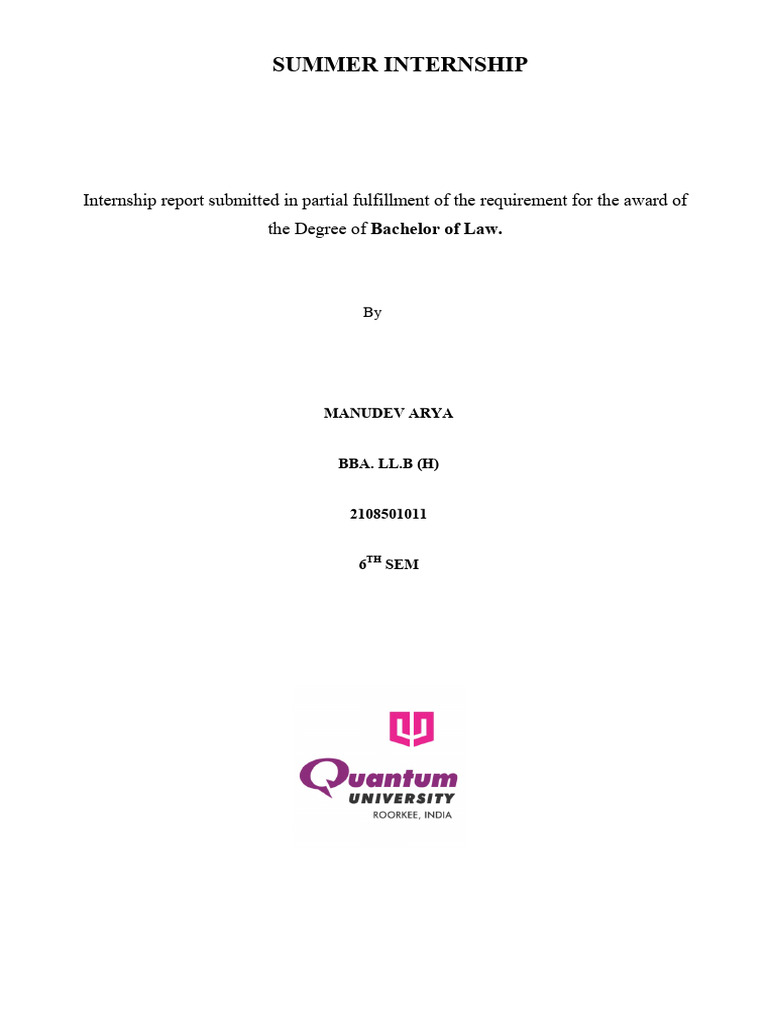 manu internship 2024 | PDF | Cheque | Criminal Law