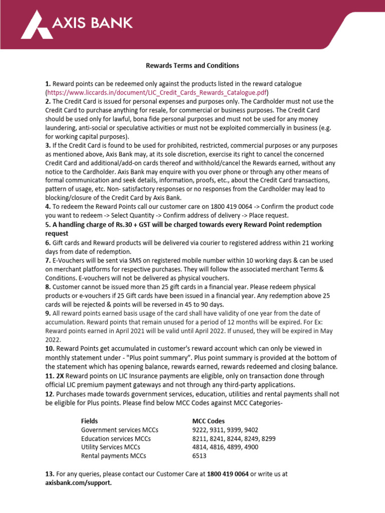 lic-rewards-points-terms-and-conditions | PDF | Credit Card | Loyalty ...