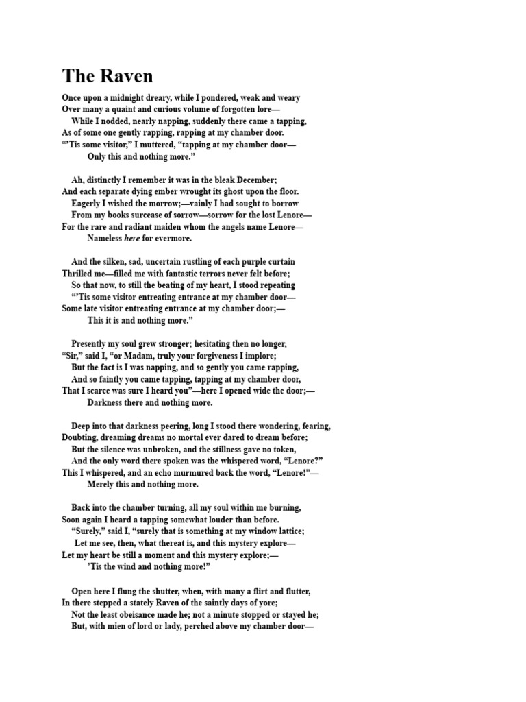 The Raven | PDF | The Raven | Edgar Allan Poe