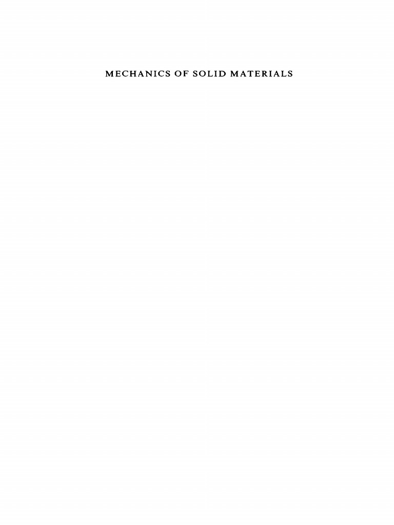 1990 Mechanics of Solid Materials Lemaitre Chaboche | PDF