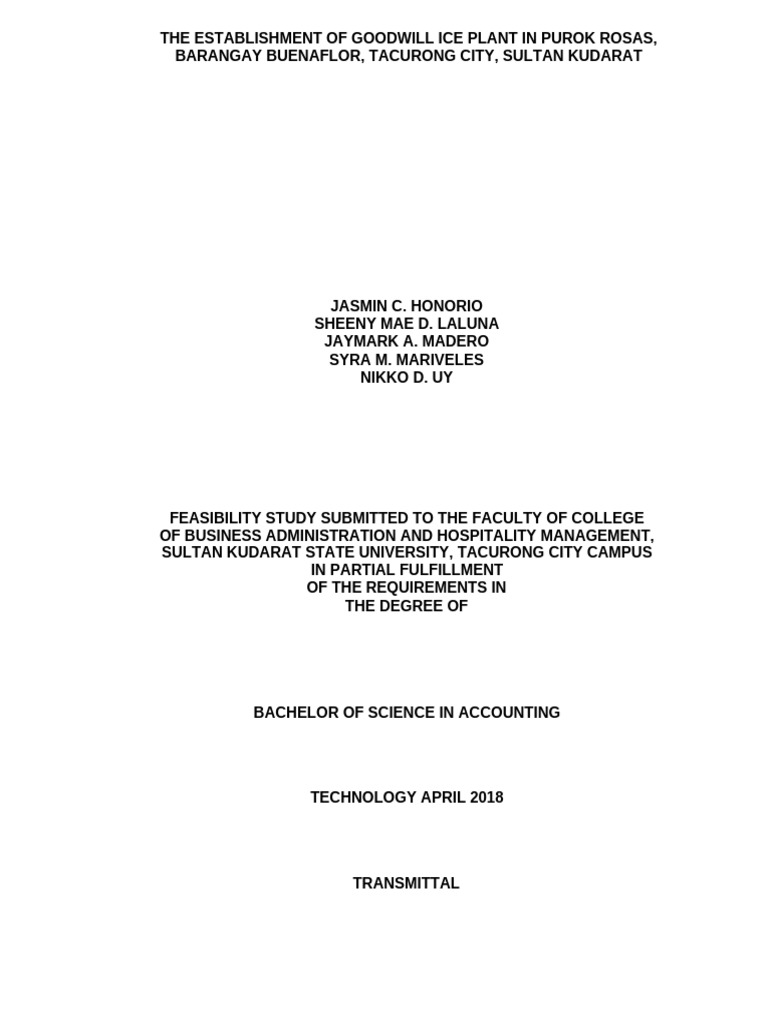 The Establishment of Goodwill Ice Plant | PDF | Partnership | Questionnaire