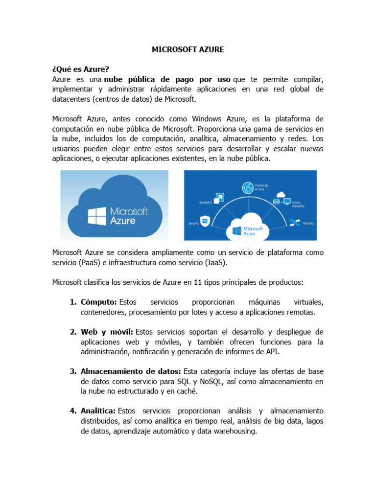 Microsoft Azure | PDF | Computación en la nube | Microsoft Azure