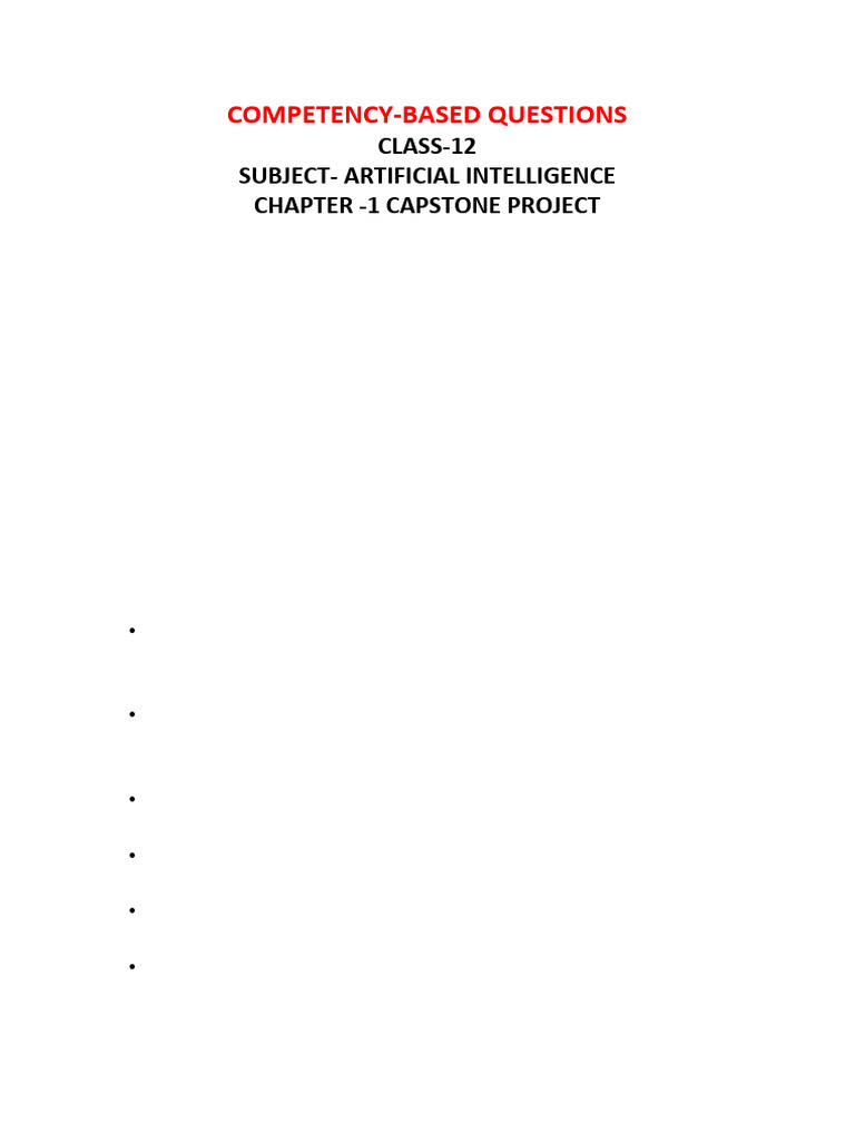AI Capstone Project Guide for Class 12 | PDF | Artificial Intelligence | Intelligence (AI ...