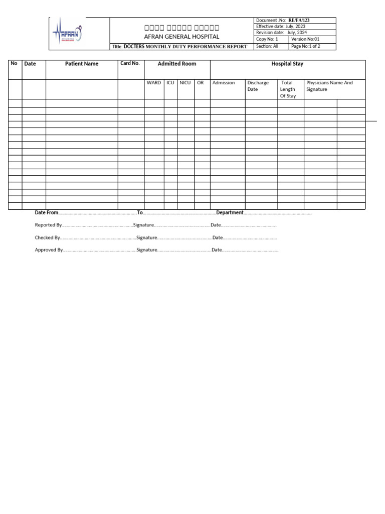 DR REP0RT FORM | PDF