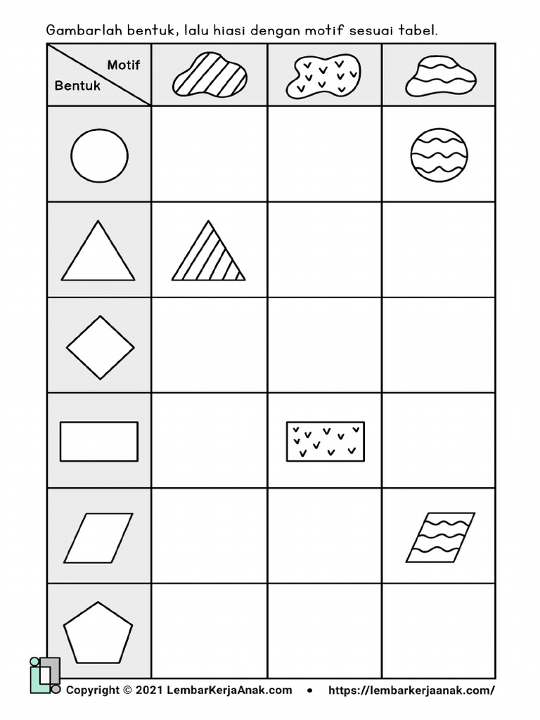 Mengolah Data - Tabel Bentuk Motif | PDF