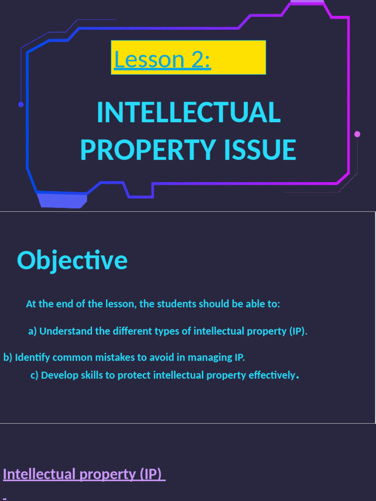 chapterVLesson2 Intellectualpropertyissuesbymecer-1 | PDF ...
